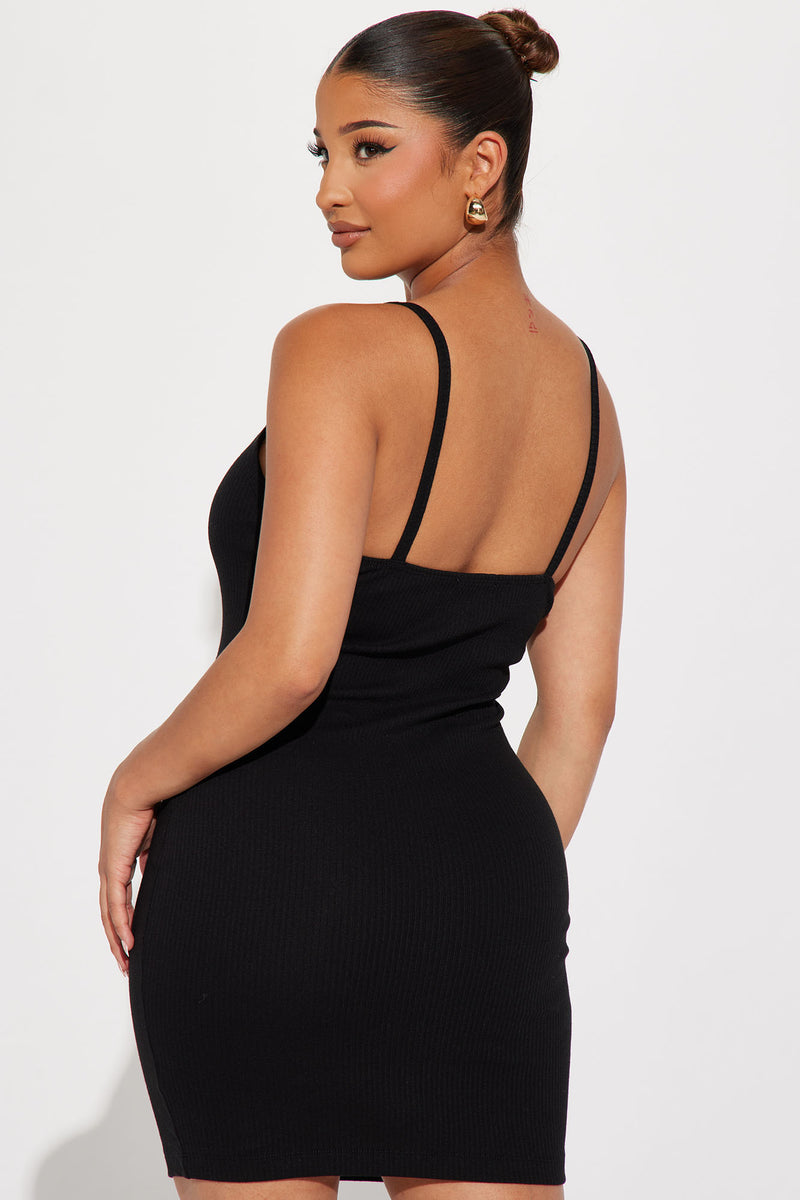 Give Me Love Ribbed Mini Dress - Black | Fashion Nova, Dresses ...