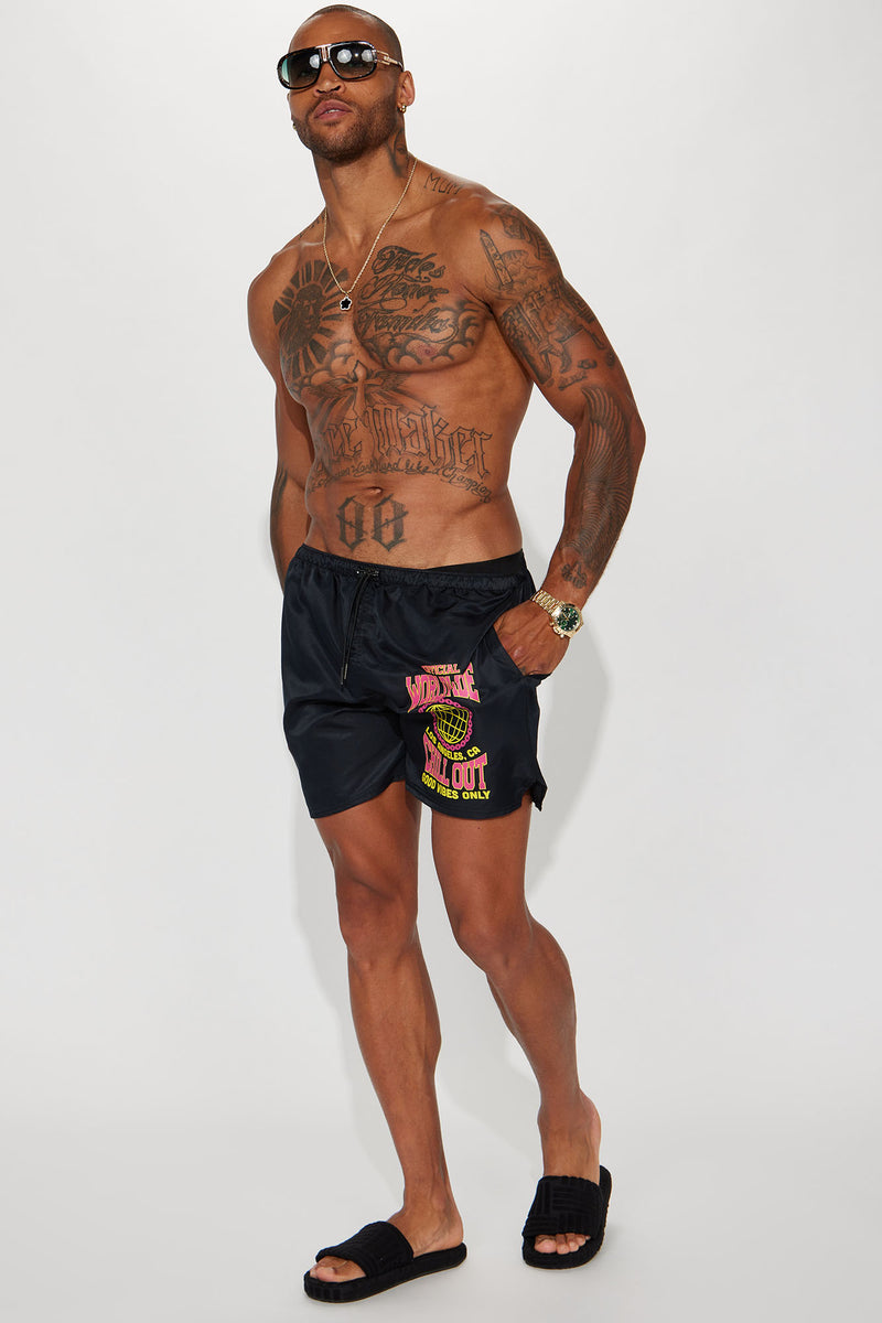 Worldwide Chill Out Swim Trunks - Black | Fashion Nova, Mens Swim ...