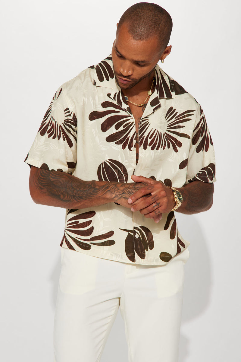 Cream Of The Crop Short Sleeve Button Up - Cream | Fashion Nova, Mens ...