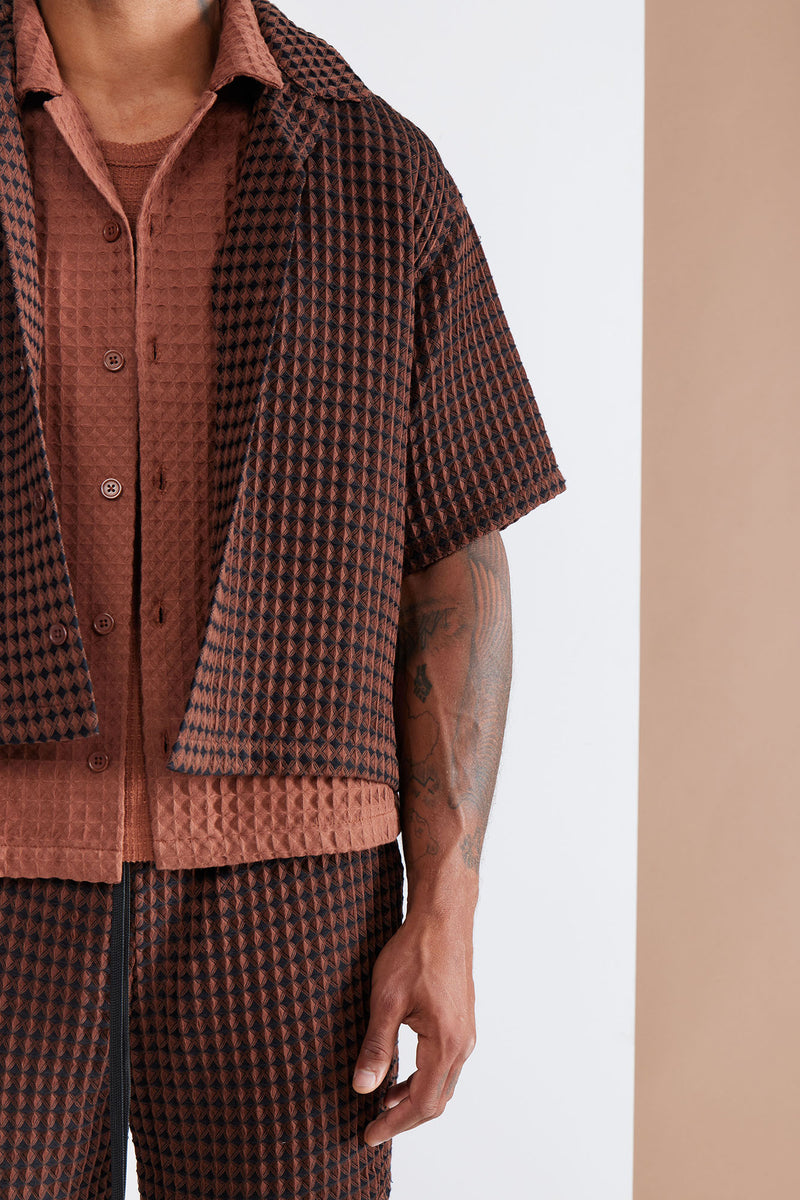 Dimensional Textured Warmup Shorts - Black/Brown | Fashion Nova, Mens ...