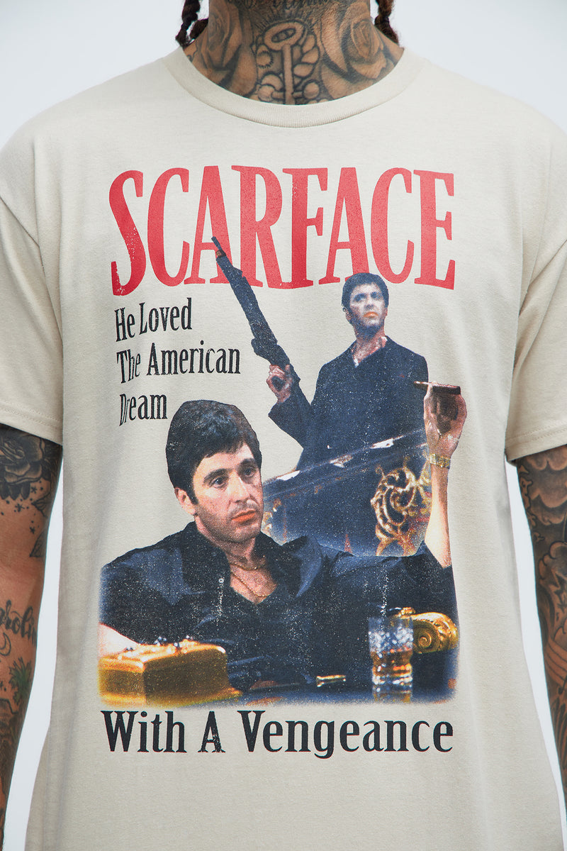Scarface With A Vengeance Short Sleeve Tee - Sand | Fashion Nova, Mens ...