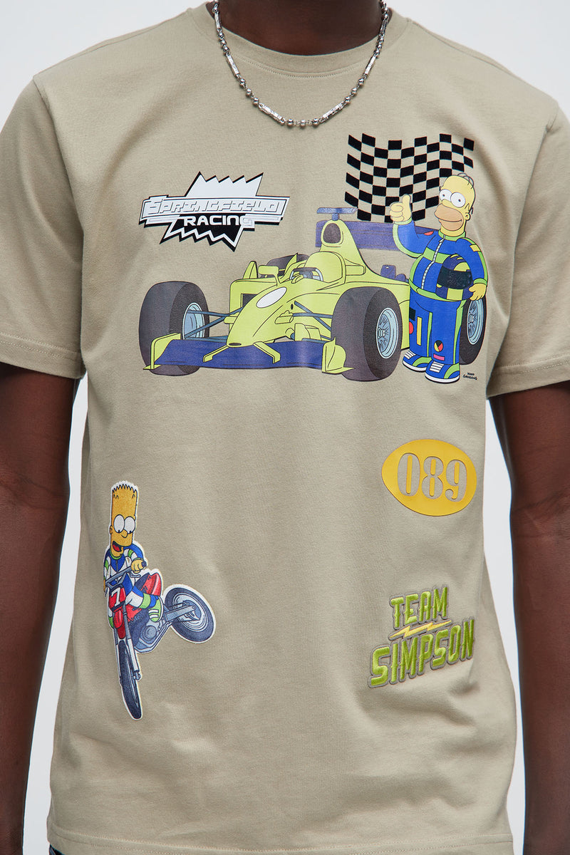 The Simpsons Racing Short Sleeve Tee - Taupe | Fashion Nova, Mens ...