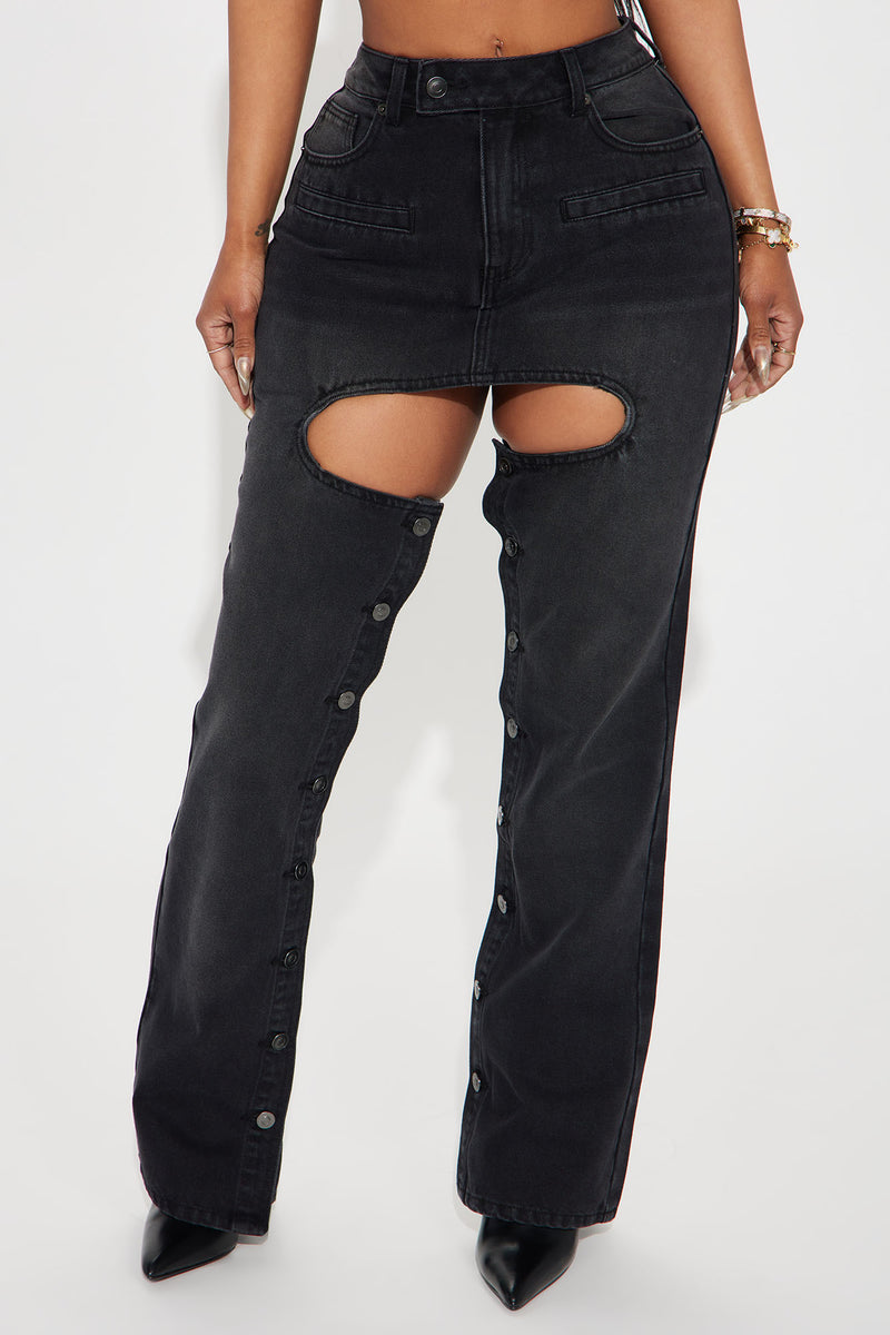 Brandi Button Up Straight Leg Jeans - Black Wash | Fashion Nova, Jeans ...
