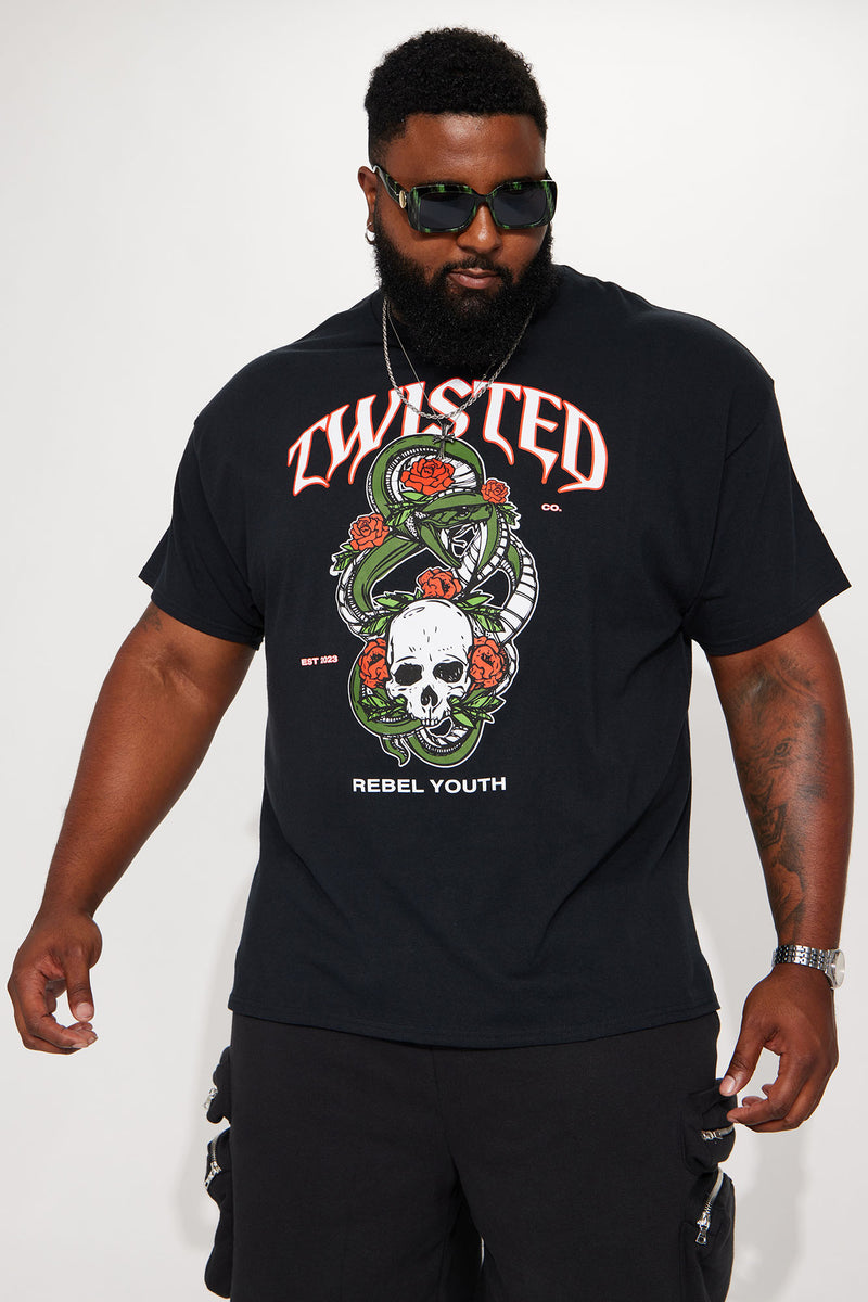 Twisted Skull Short Sleeve Tee - Black | Fashion Nova, Mens Graphic Tees | Fashion Nova