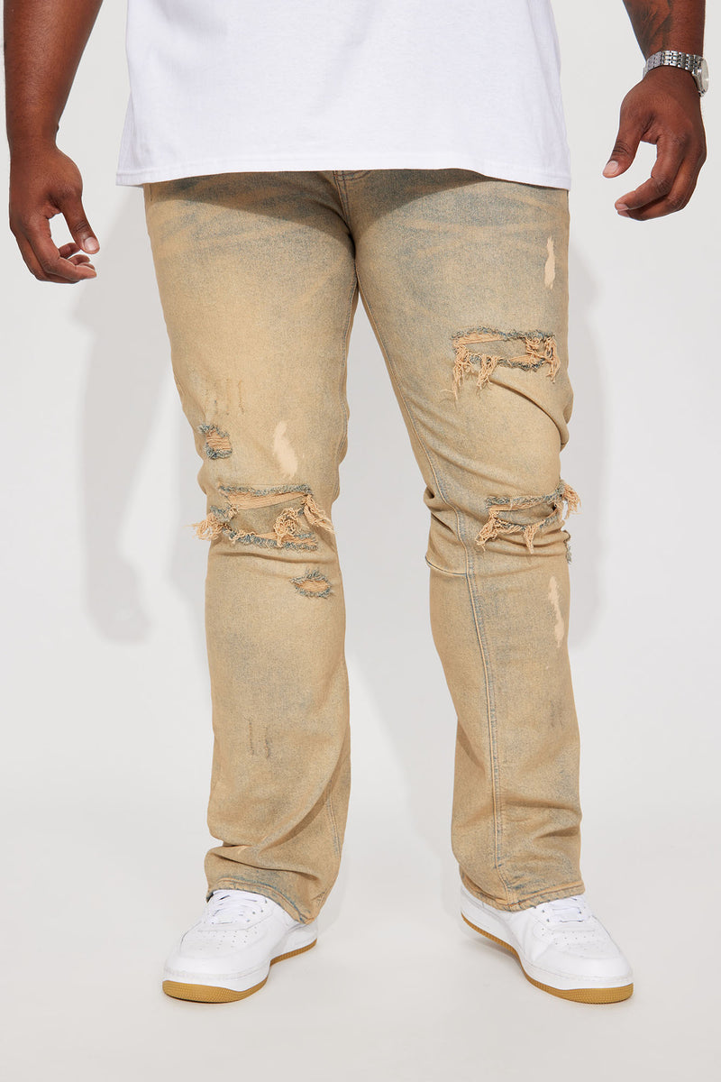 Ripped Stacked Skinny Flare Jeans - Vintage Blue Wash | Fashion Nova ...