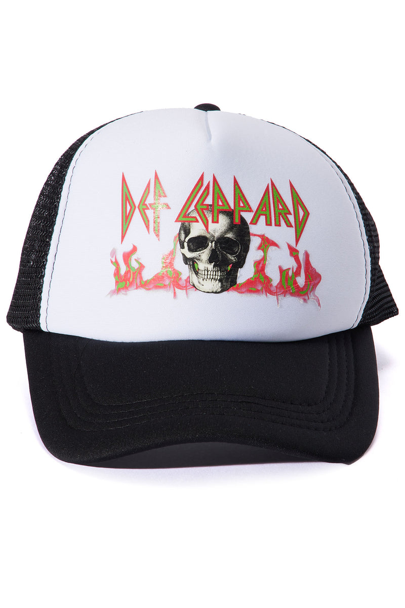 Def Leppard Skull Trucker Hat - White/Black | Fashion Nova, Mens ...