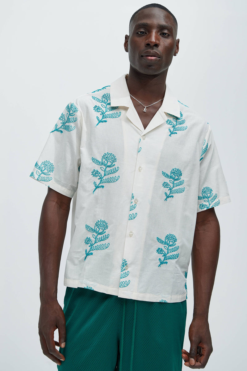 Calder Embroidery Shirt - Cream/combo | Fashion Nova, Mens Shirts ...
