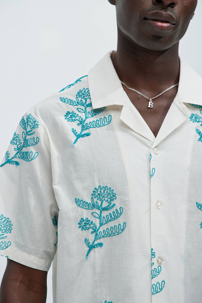 Calder Embroidery Shirt - Cream/combo | Fashion Nova, Mens Shirts ...
