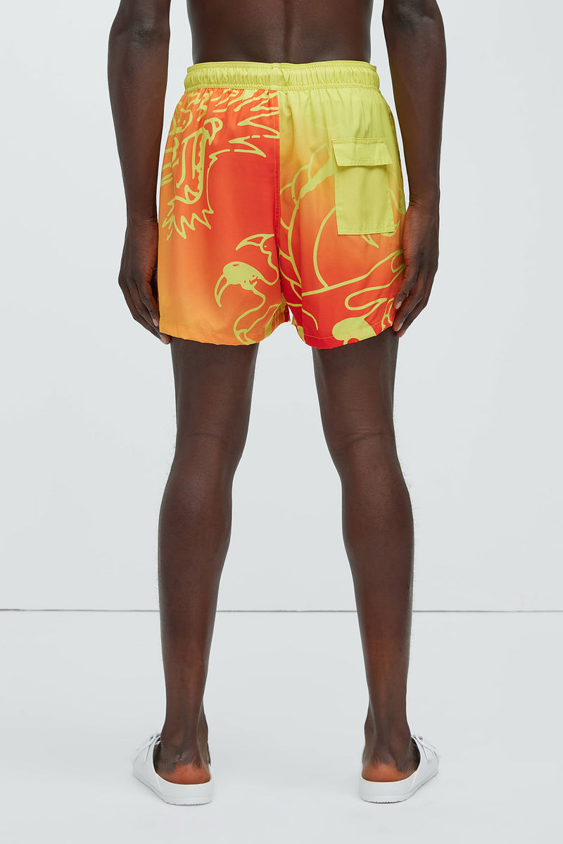 Ed Hardy Tiger And Dragon Swim Trunks - Orange/combo | Fashion Nova ...