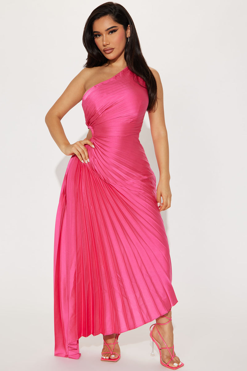 Athena One Shoulder Maxi Dress - Hot Pink | Fashion Nova, Dresses | Fashion Nova