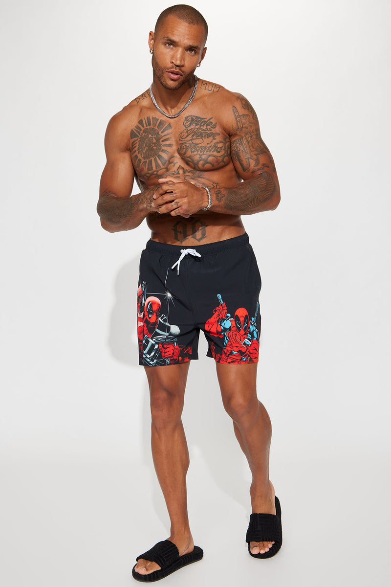 Deadpool Fired Up Swim Trunk - Black | Fashion Nova, Mens Swim ...