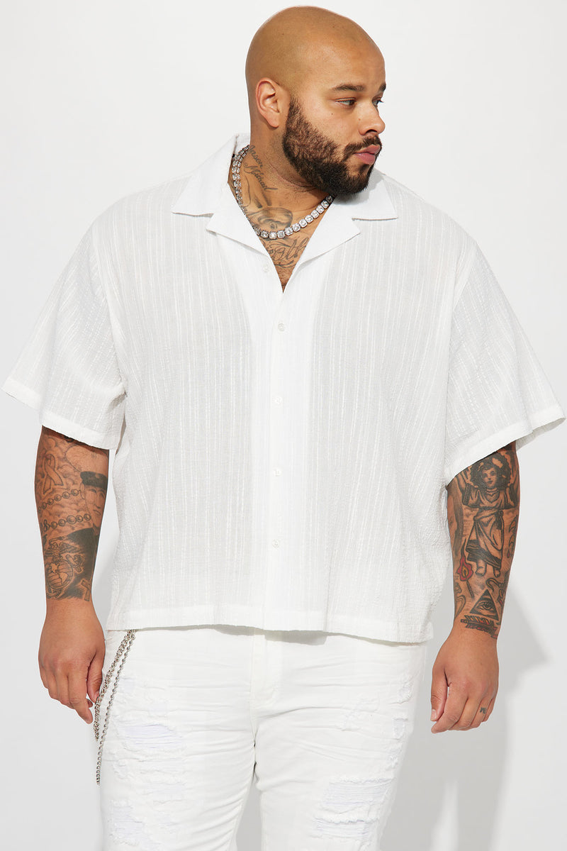 Dodging Raindrops Textured Button Up Shirt - White | Fashion Nova, Mens ...