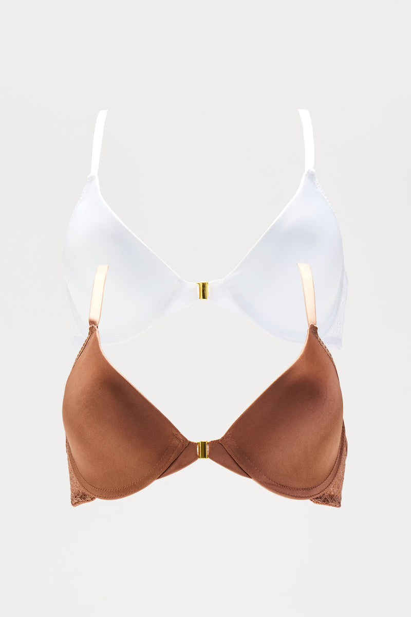 Keep Them Staring Racerback 2 Pack Push Up Bras - White/combo | Fashion ...