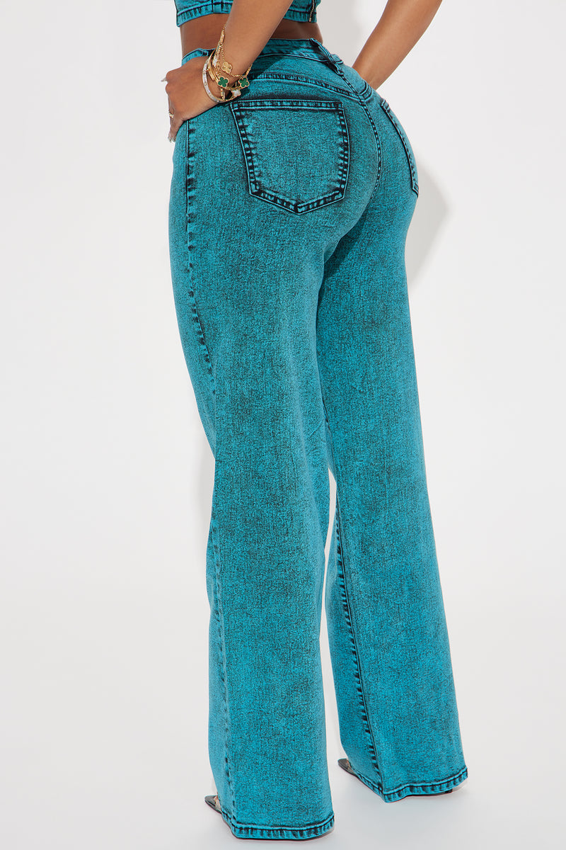 Cyan Stretch Straight Leg Jeans - Teal | Fashion Nova, Jeans | Fashion Nova
