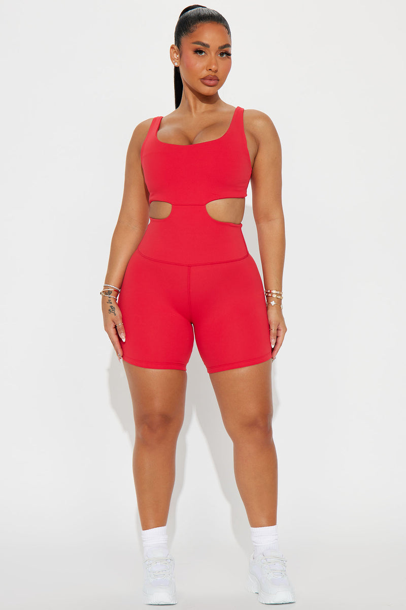 Rotation Super Soft Active Romper - Red | Fashion Nova, Nova Sport | Fashion Nova