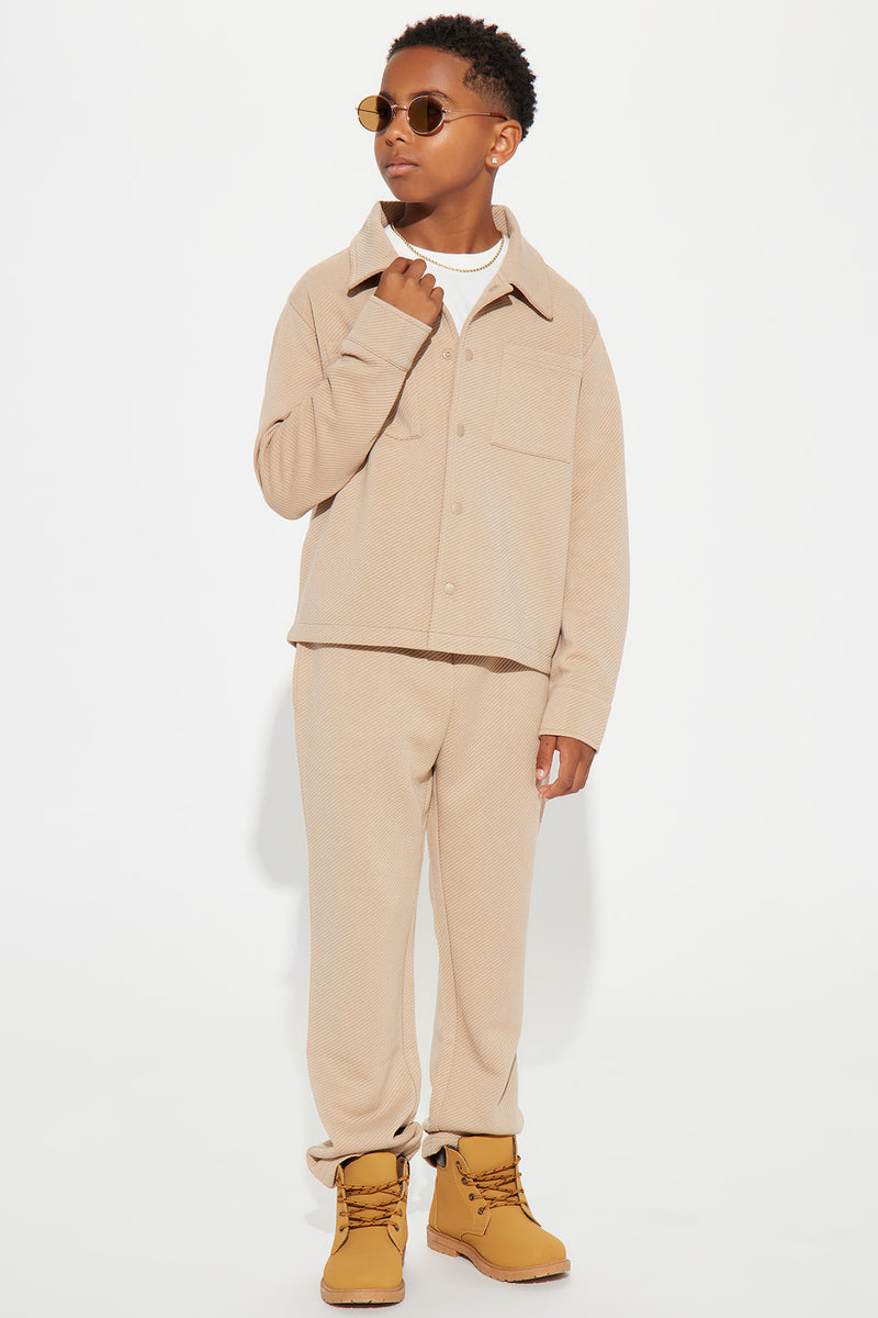 Mini Kina Textured Long Sleeve Shirt - Tan | Fashion Nova, Kids Button ...