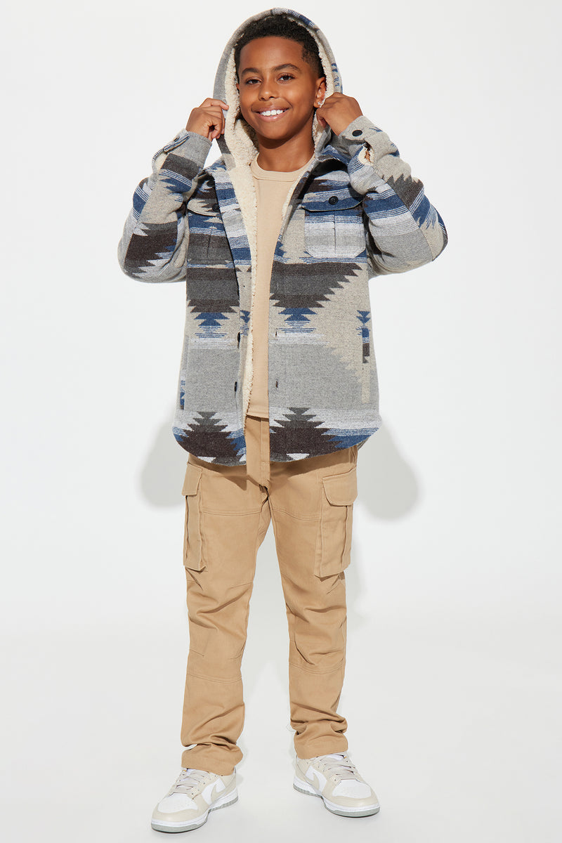 Mini Tribal Print Flannel Shacket - Khaki | Fashion Nova, Kids Jackets ...