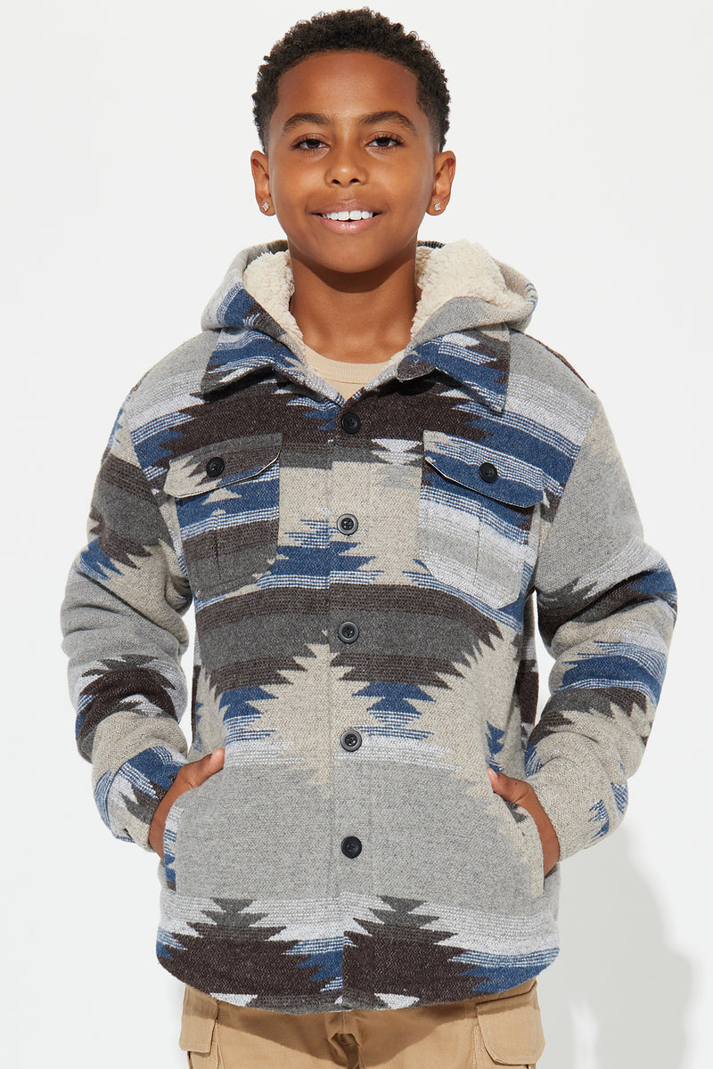 Mini Tribal Print Flannel Shacket - Khaki | Fashion Nova, Kids Jackets ...