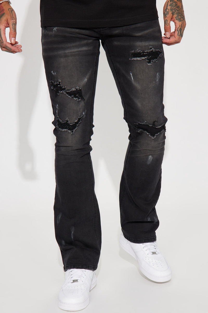Find Out Ripped Skinny Flare Jeans - Black Wash | Fashion Nova, Mens ...