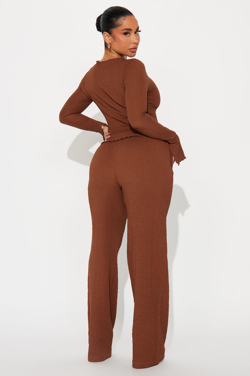 Rayna Textured Knit Pant Set - Brown | Fashion Nova, Matching Sets ...