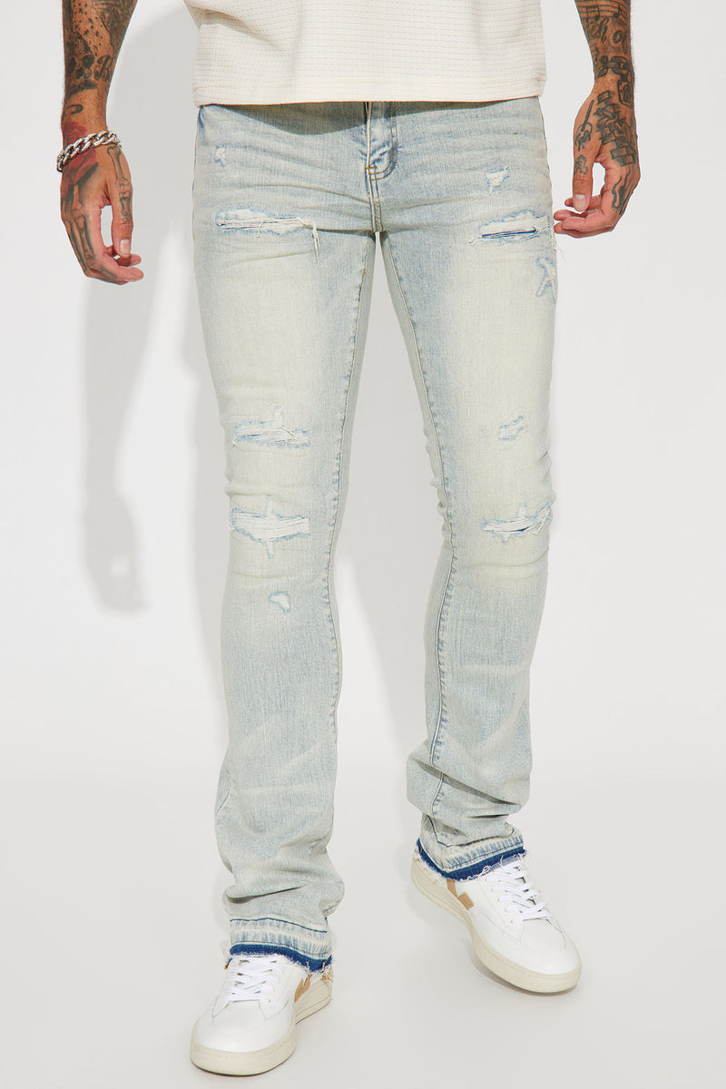 Got Me Good Ripped Stacked Skinny Flare Jeans - Light Wash | Fashion ...