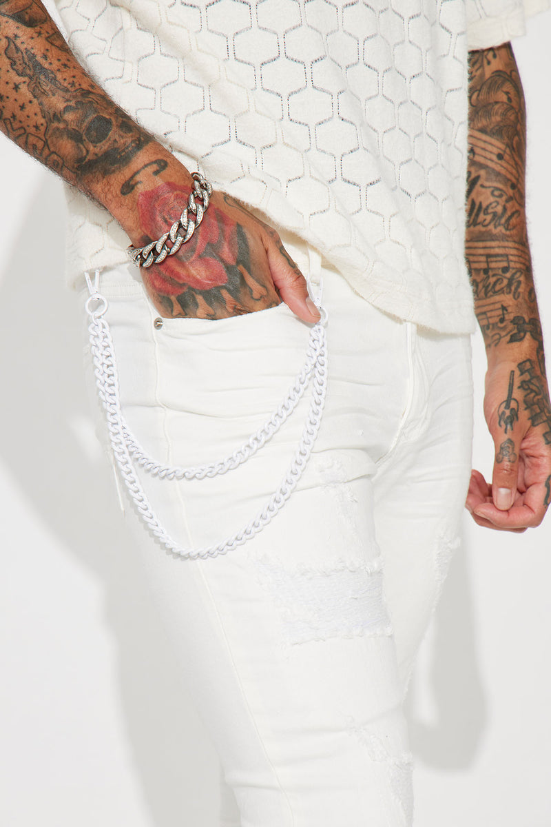 Give Me Ripped Stacked Skinny Jeans - White | Fashion Nova, Mens Jeans ...