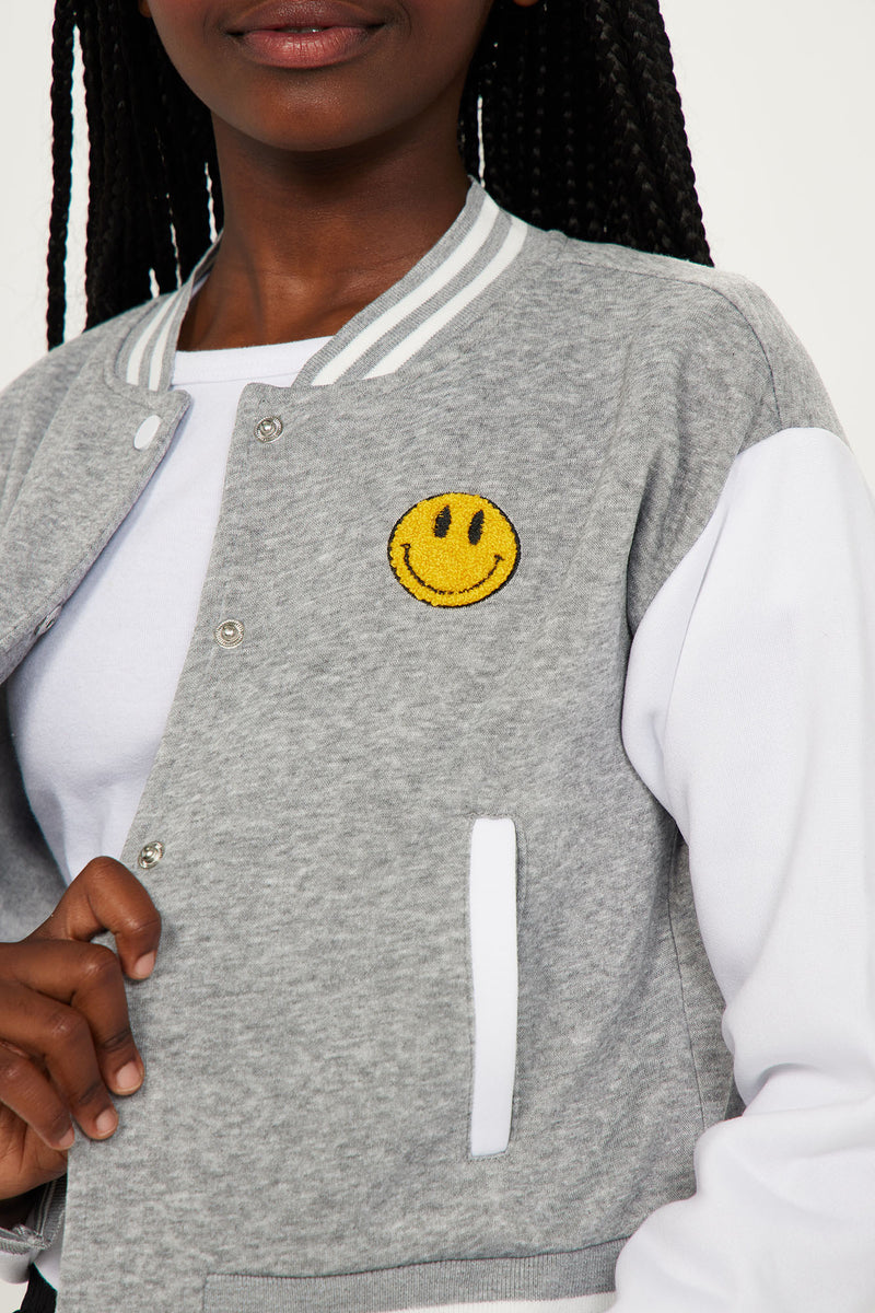 Mini Fleece Letterman Bomber Jacket - Heather Grey | Fashion Nova, Kids ...