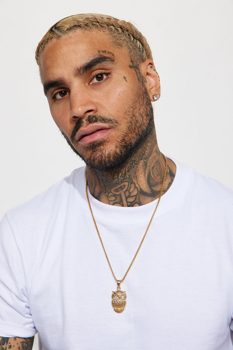 Iced Owl Chain Necklace - Gold | Fashion Nova, Mens Jewelry | Fashion Nova