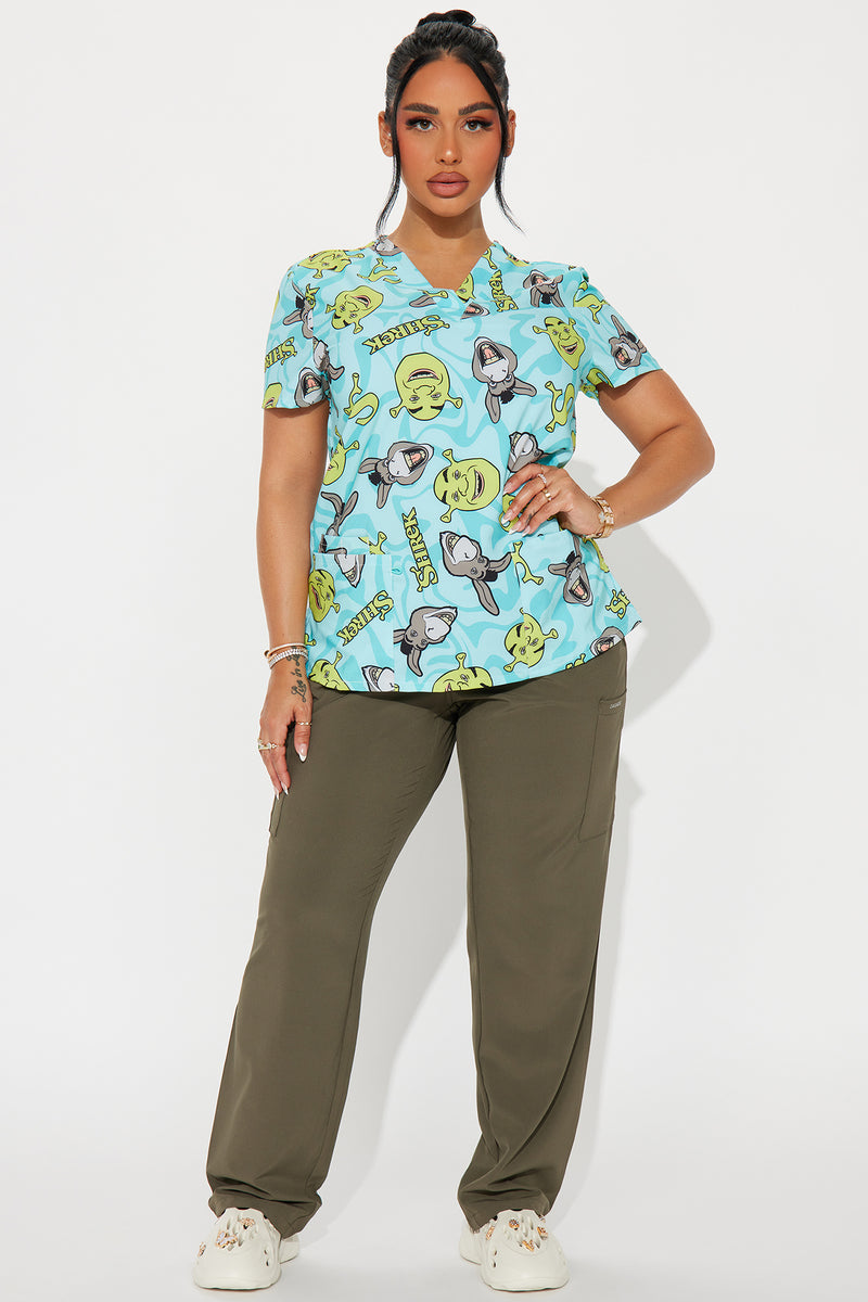 Best Buds Shrek And Donkey Uniform Scrub Top - Teal/combo | Fashion ...