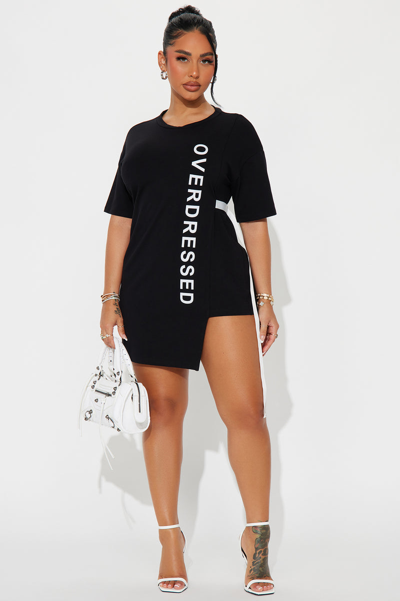 Overdressed Tunic Top - Black/White | Fashion Nova, Screens Tops and Bottoms | Fashion Nova