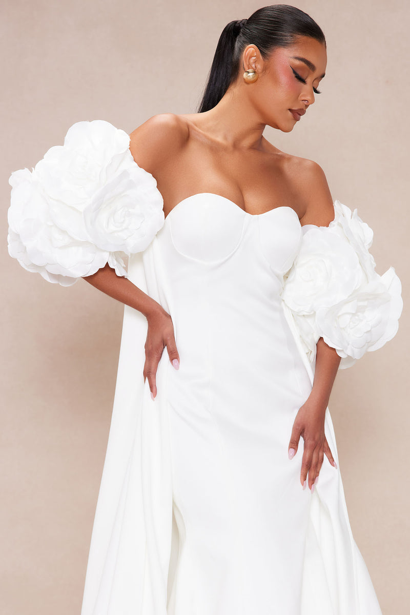 Madelyn Flower Gown Set - White | Fashion Nova, Luxe | Fashion Nova