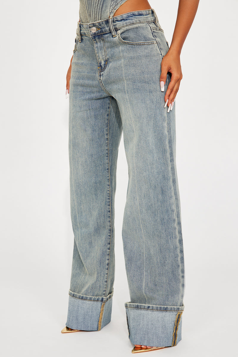 It's Clear To See Tinted Stretch Straight Leg Jeans - Vintage Wash ...