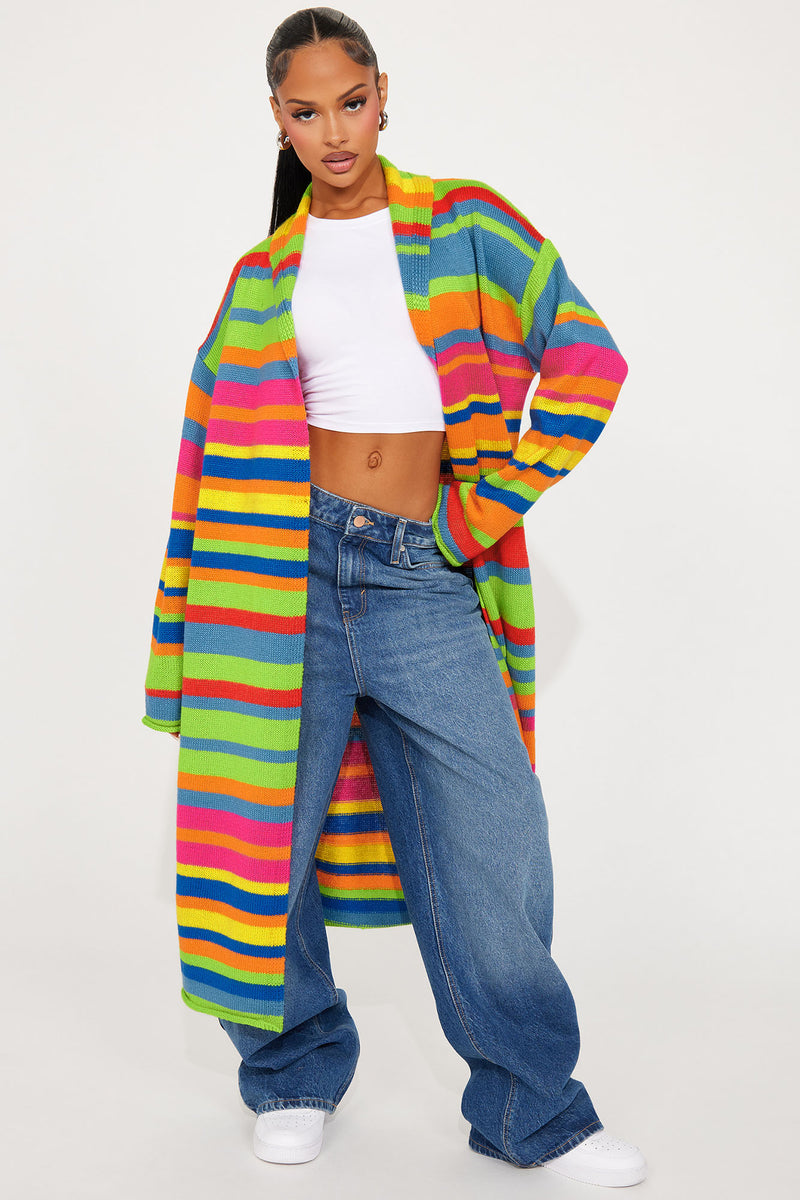Bright Life Striped Long Cardigan - Multi Color | Fashion Nova ...