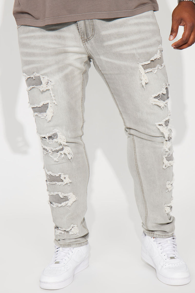 Controlled Ripped Skinny Jeans - Grey | Fashion Nova, Mens Jeans ...