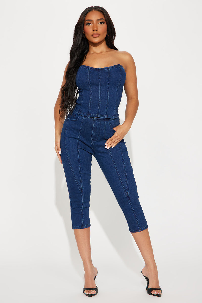 Carli Denim Pant Set - Dark Wash | Fashion Nova, Matching Sets ...