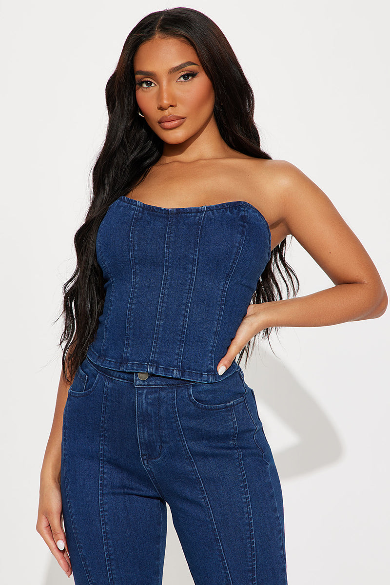Carli Denim Pant Set - Dark Wash | Fashion Nova, Matching Sets ...
