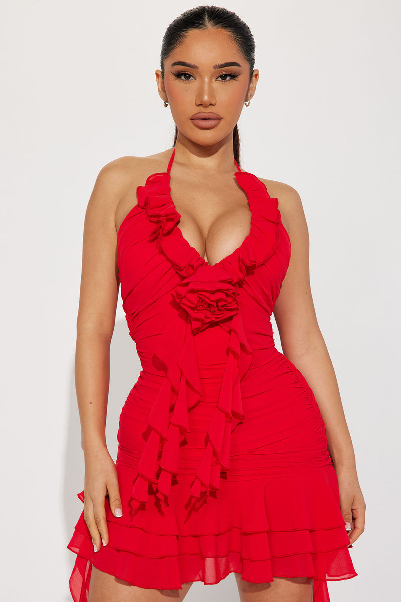 Rosie Ruffle Mini Dress - Red | Fashion Nova, Dresses | Fashion Nova