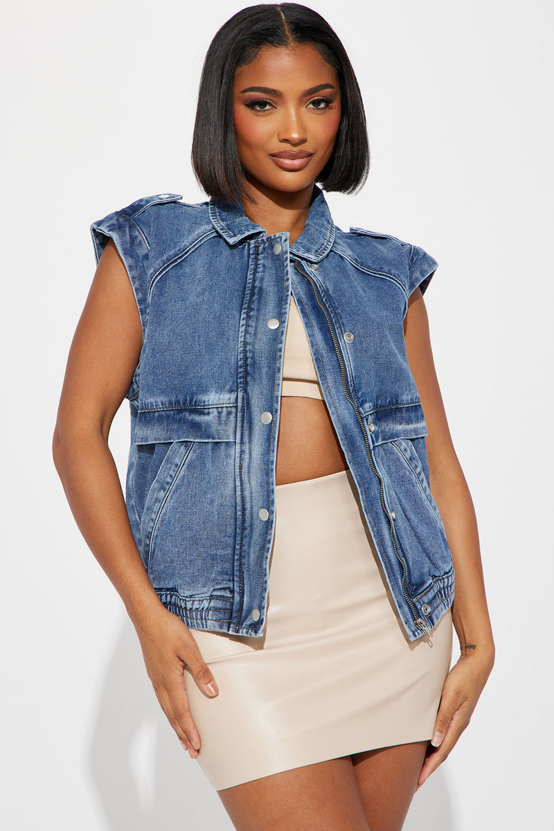 Wild Ride Denim Vest - Medium Wash | Fashion Nova, Jackets & Coats | Fashion Nova