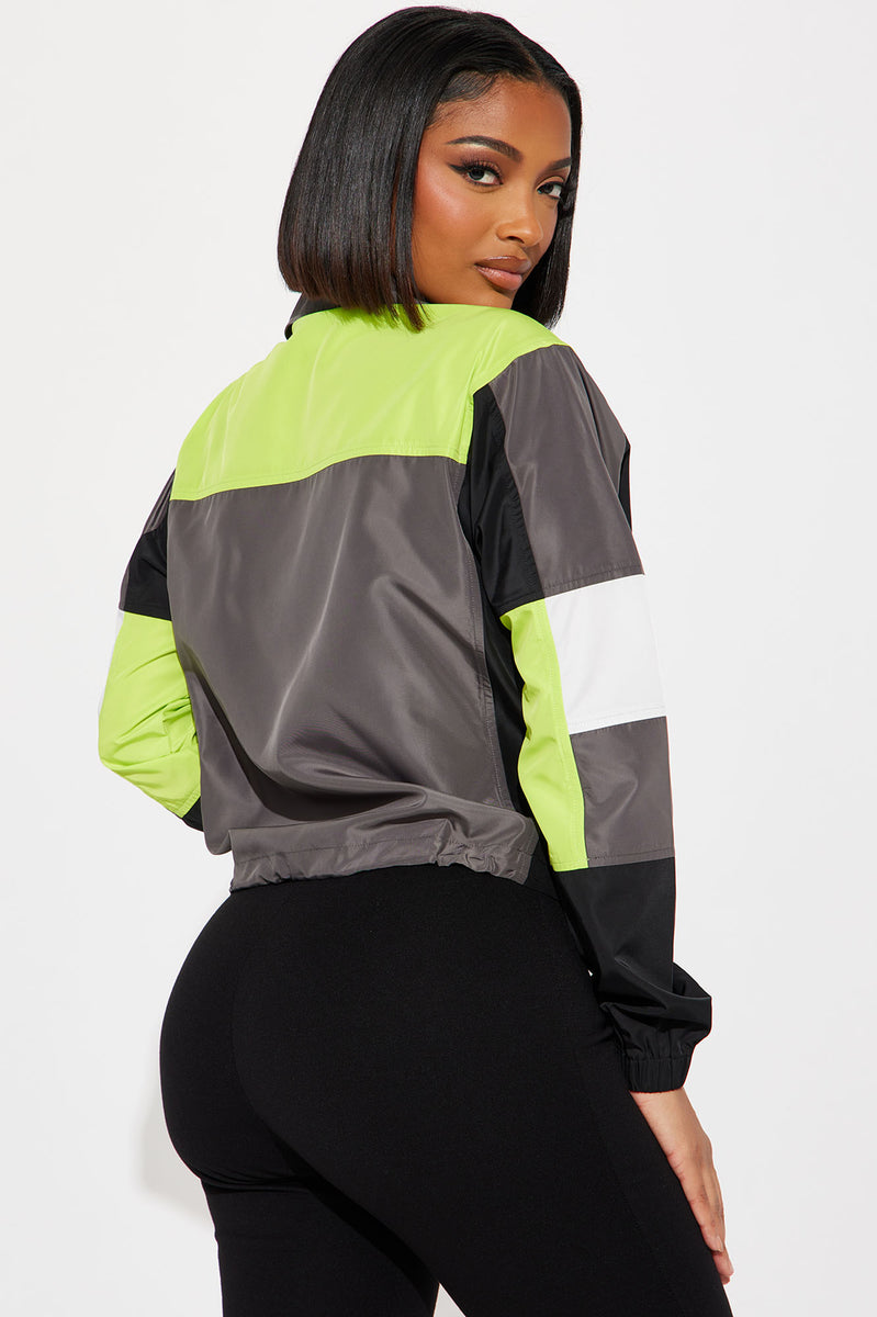 Break The Ice Windbreaker Jacket - Charcoal/combo | Fashion Nova ...