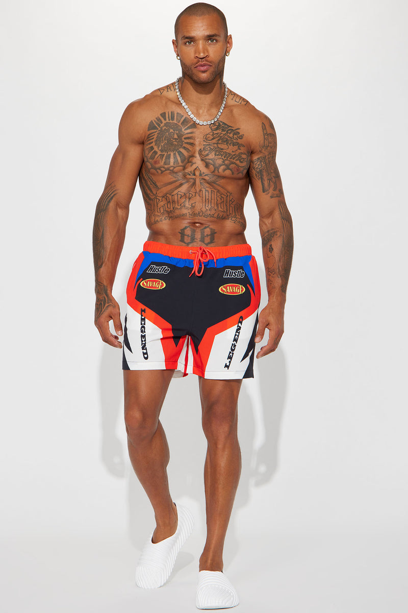 Legend Racing Swim Trunks - Blue/Black | Fashion Nova, Mens Swim ...