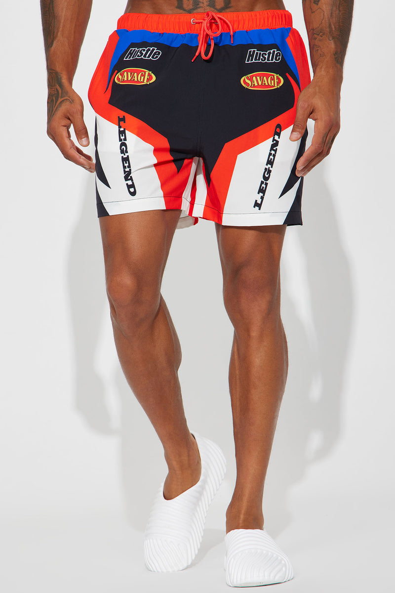 Legend Racing Swim Trunks - Blue/Black | Fashion Nova, Mens Swim ...
