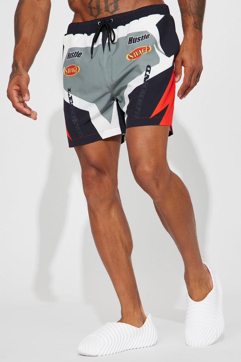 Legend Racing Swim Trunks - White/combo | Fashion Nova, Mens Swim ...