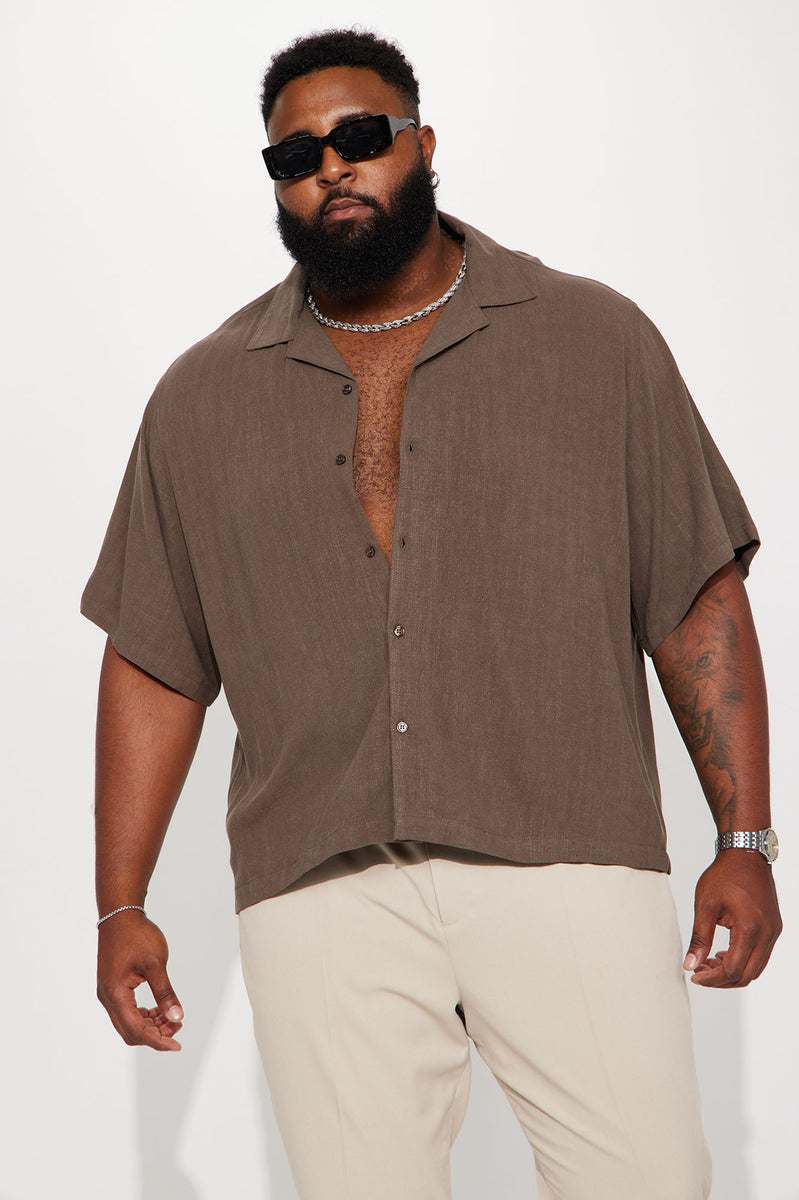 Hits Different Textured Button Up Shirt - Brown | Fashion Nova, Mens ...