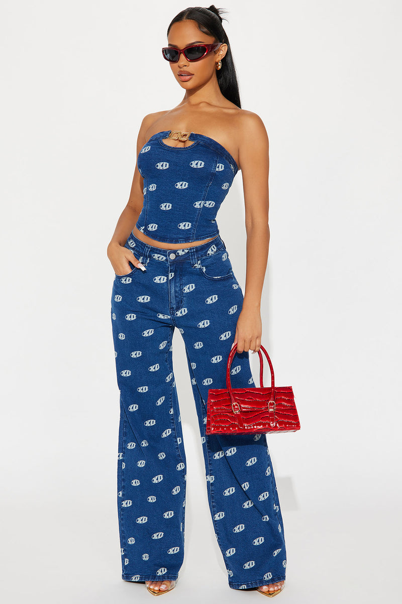 Xoxo Denim Pant Set Dark Wash Fashion Nova Matching Sets Fashion