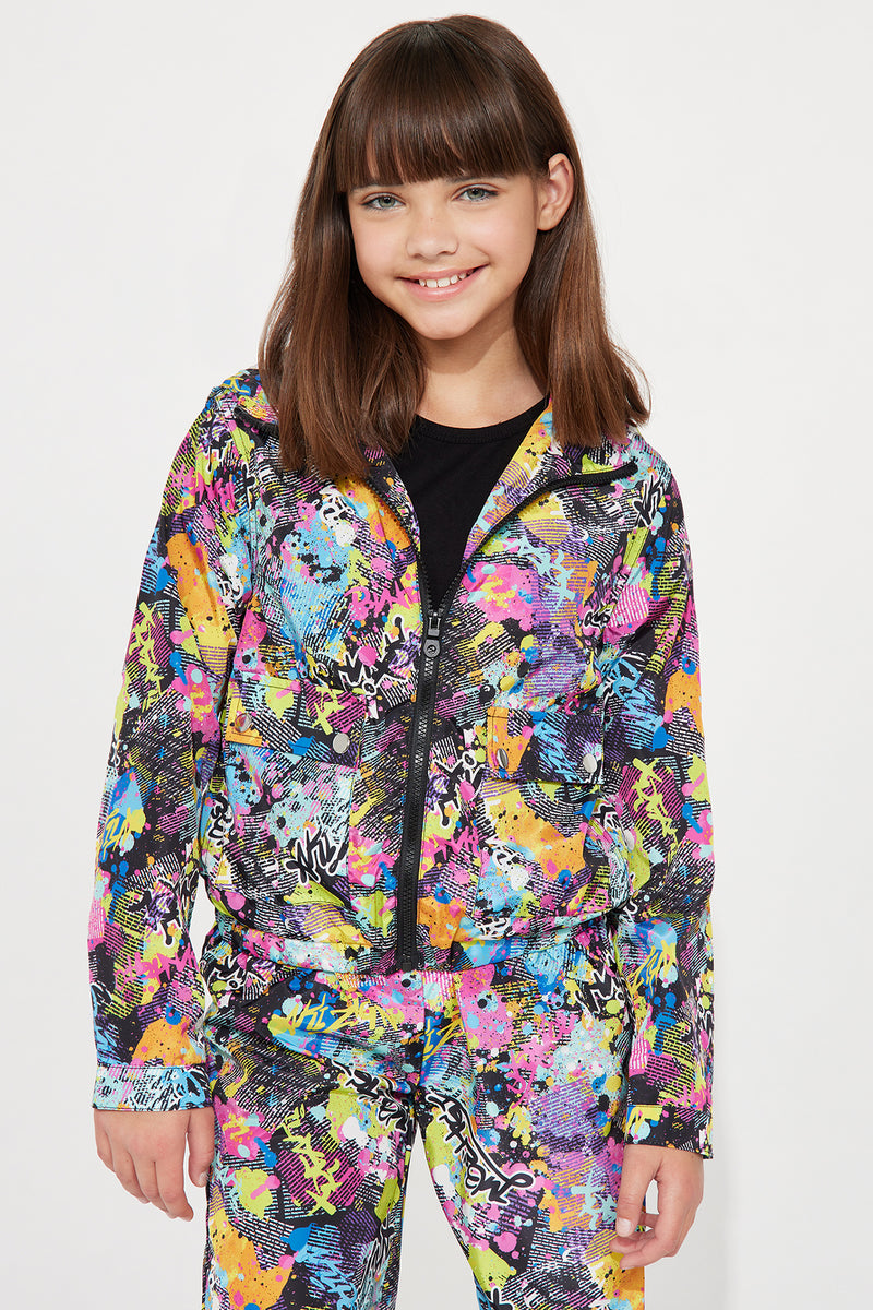 Mini Streetwear Windbreaker Jogger Set - Black/combo | Fashion Nova ...