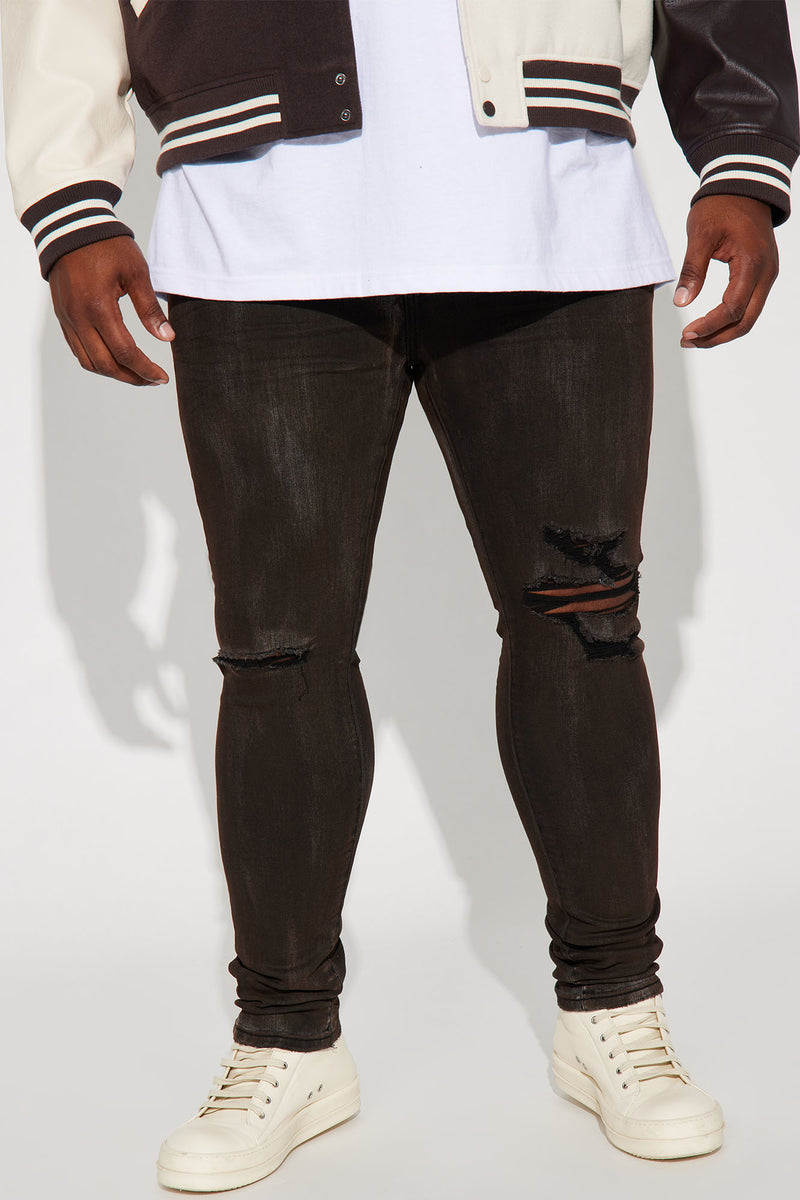 Last Time Ripped Stacked Skinny Jeans - Black Wash | Fashion Nova, Mens ...