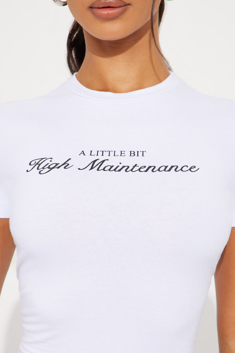 A Little Bit High Maintenance Tee - White/Black | Fashion Nova, Screens ...
