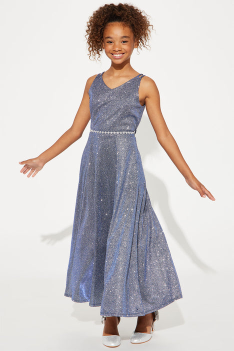 Blue Sparkly Dress For Kids
