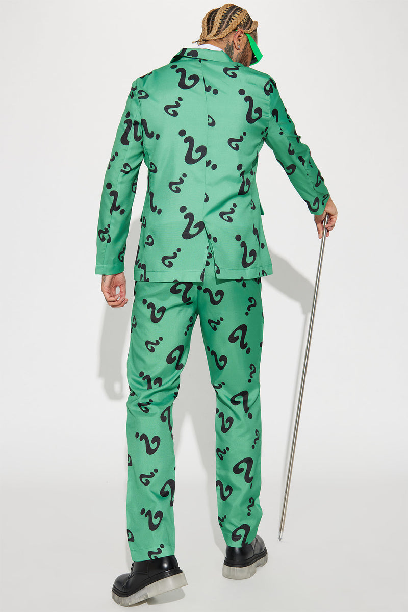 The Riddler 3 Piece Cosplay Suit - Green/combo | Fashion Nova, Mens ...