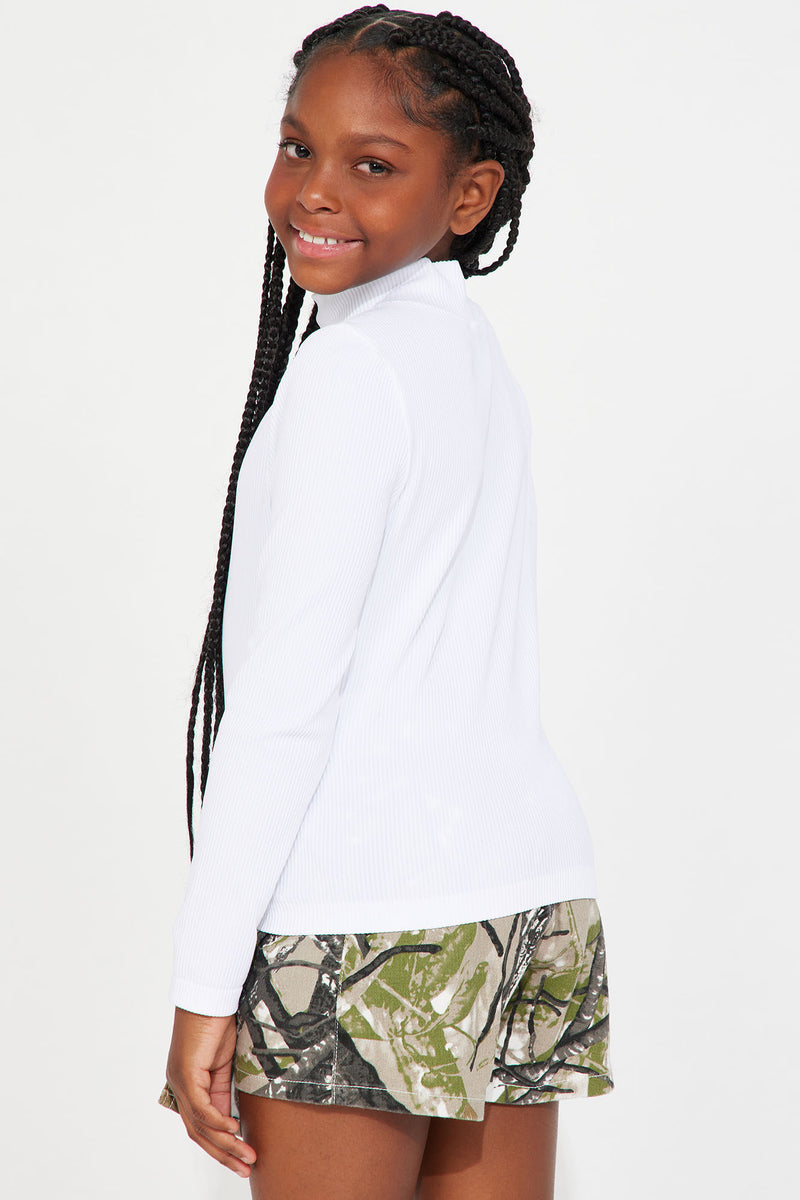 Mini Tony Mock Neck Seamless Long Sleeve Top - White | Fashion Nova ...